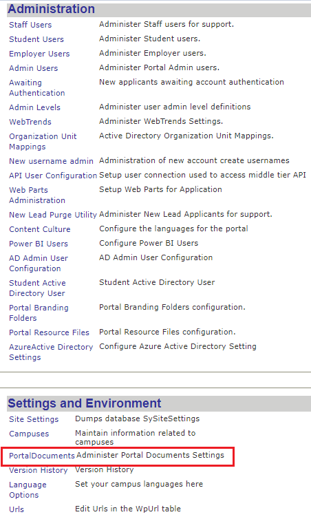 Manage Portal Documents