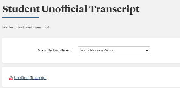 Unofficial Transcript