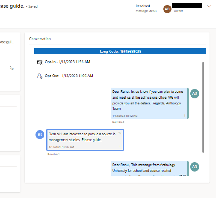 Tracking Incoming Sms Responses 
