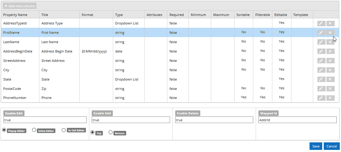Grid Bound to Results of ExecuteODataQuery