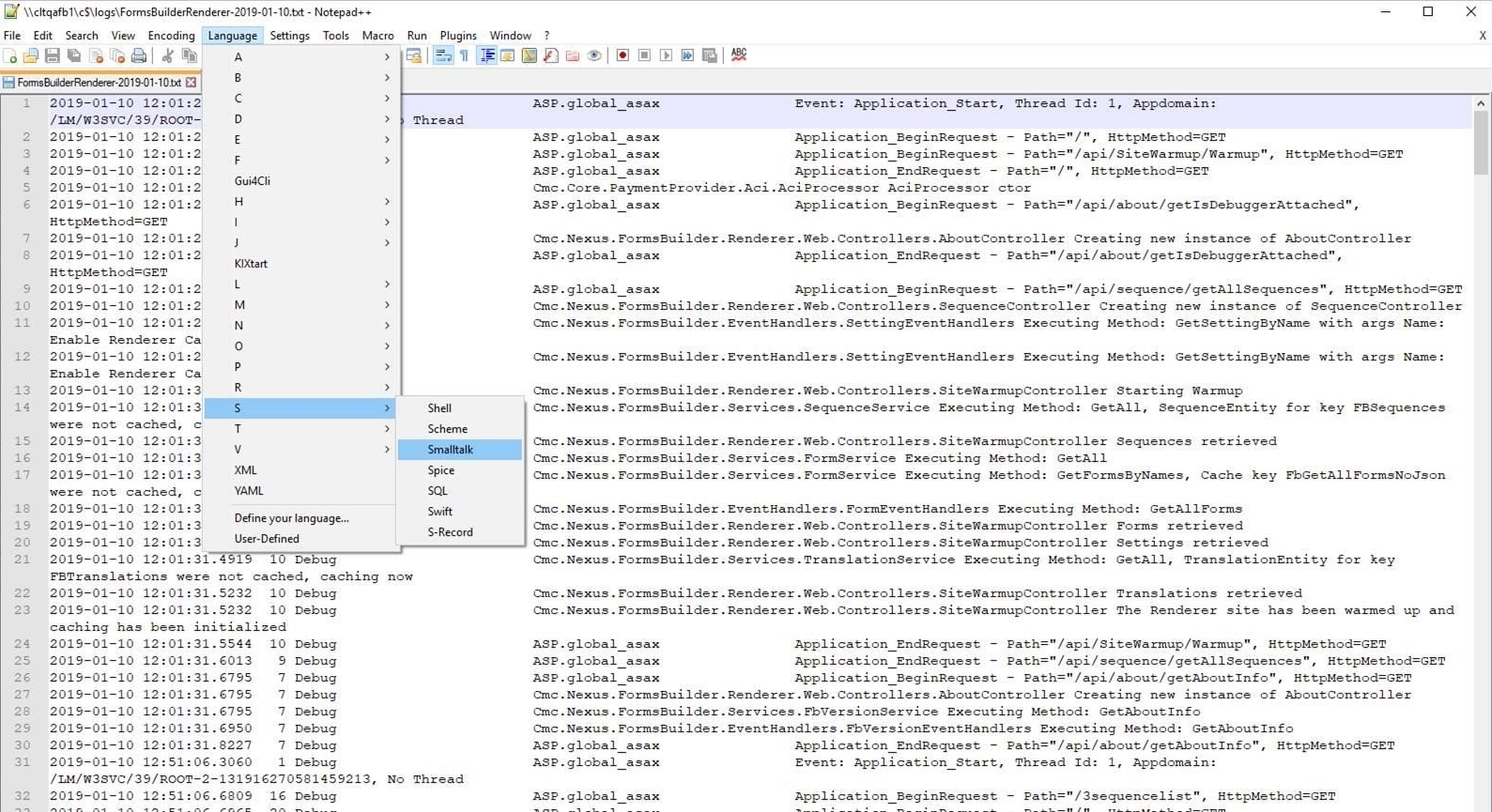 Log File Locations & Names